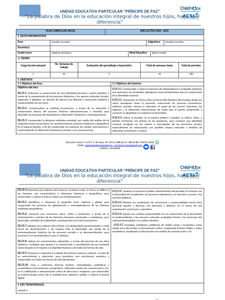 Pca Estudios Sociales 7mo | PDF