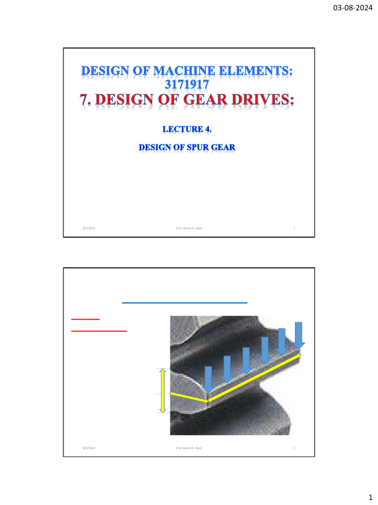 Lecture 5 - Design of Spur Gear | PDF