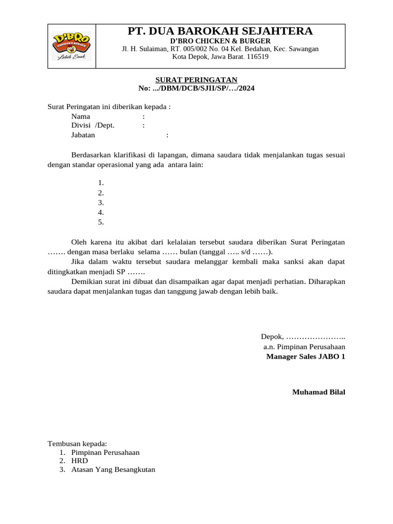 SURAT SP JABO 1 2024 | PDF