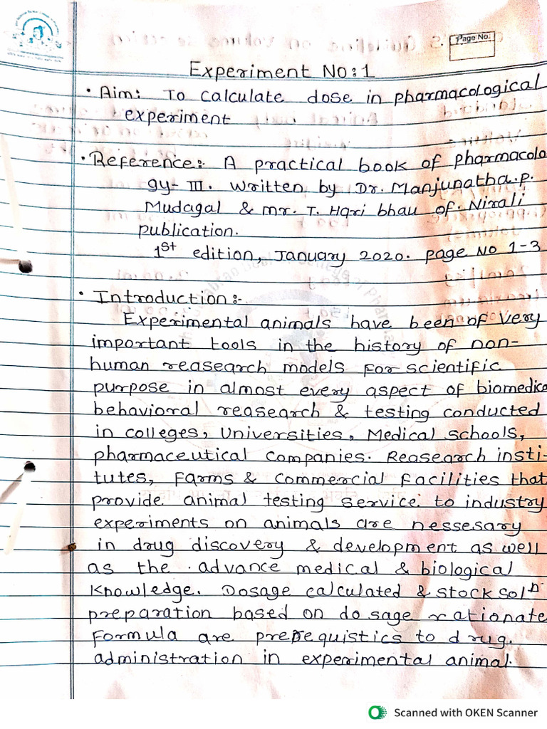Pharmacology Practicals 1-5 | PDF