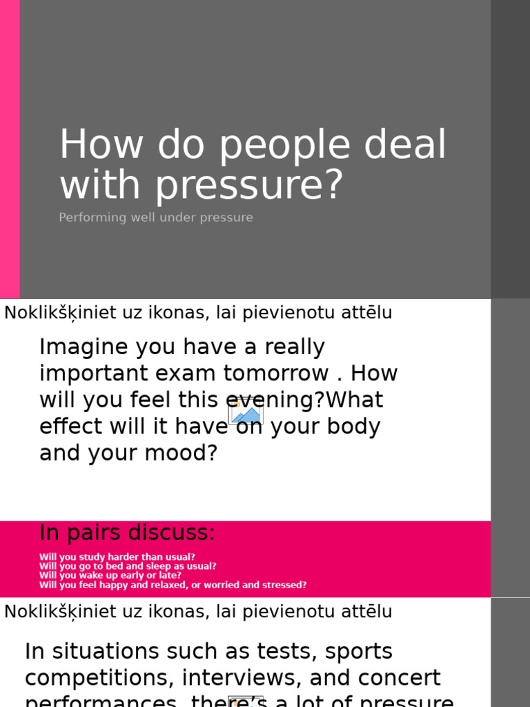 How Do People Deal With Pressure | PDF | Self-Improvement | Science ...