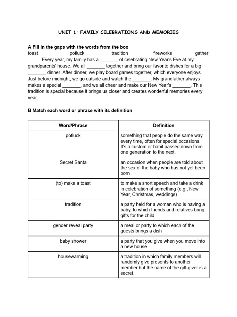 Worksheet 2 (Vocabulary) | PDF