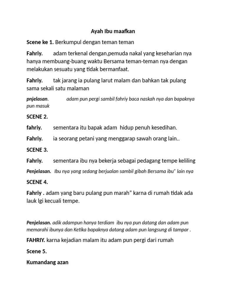 Ayah Ibu Maafkan Kami | PDF