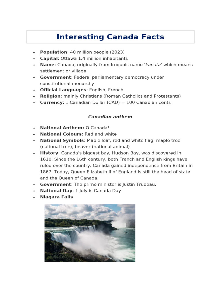 Key Facts About Canada 2023 | PDF | Travel