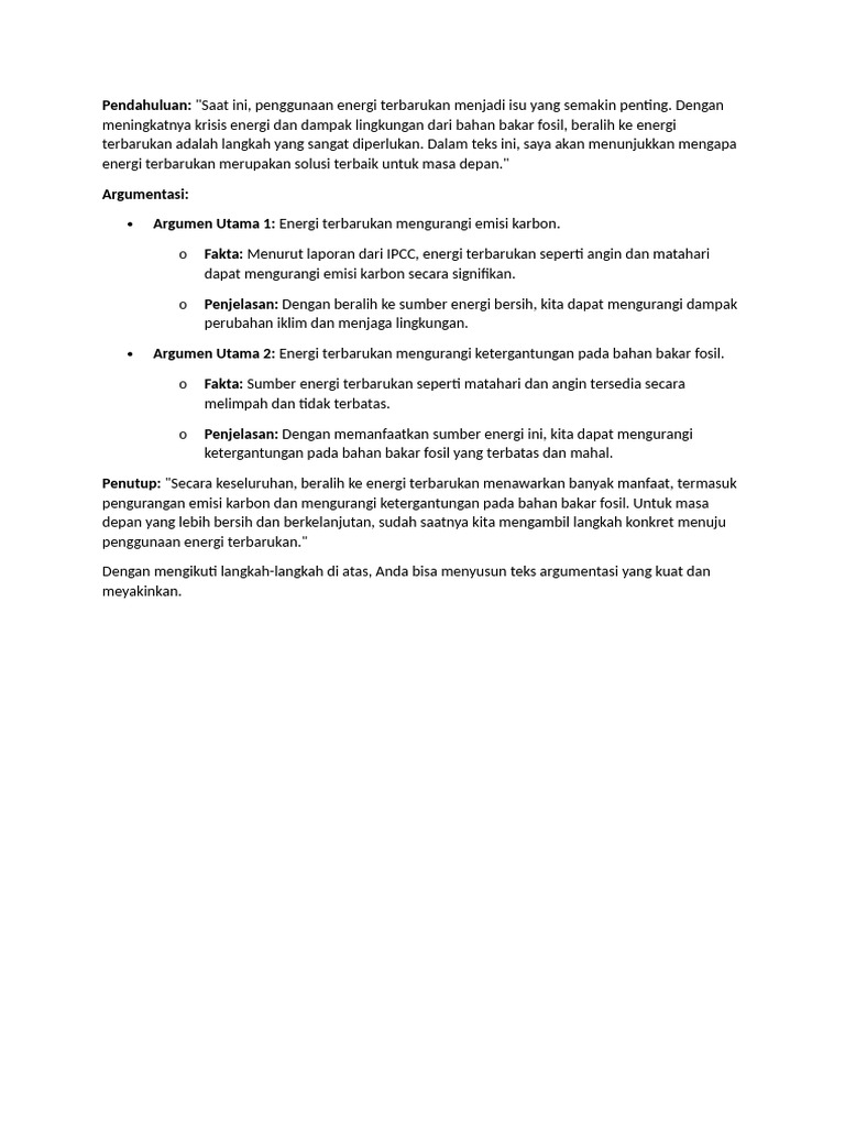 Contoh Draft Argumentasi | PDF
