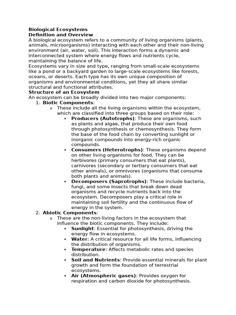 Ecosystem Basics for Conservationists | PDF | Ecosystem | Conservation ...