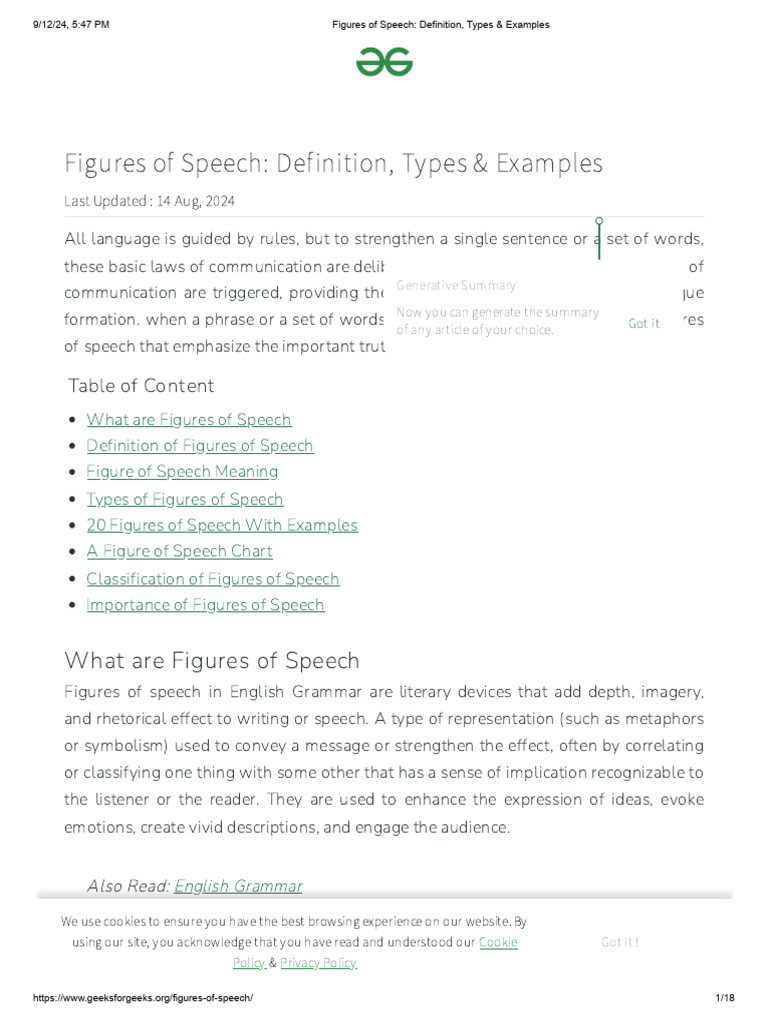 Figures of Speech - Definition, Types & Examples | PDF