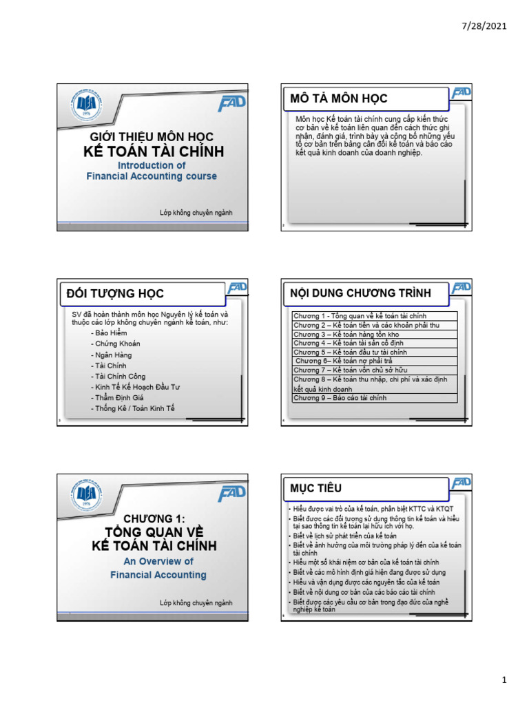Khong Chuyen - Ch1-Tong Quan KTTC Slides | PDF