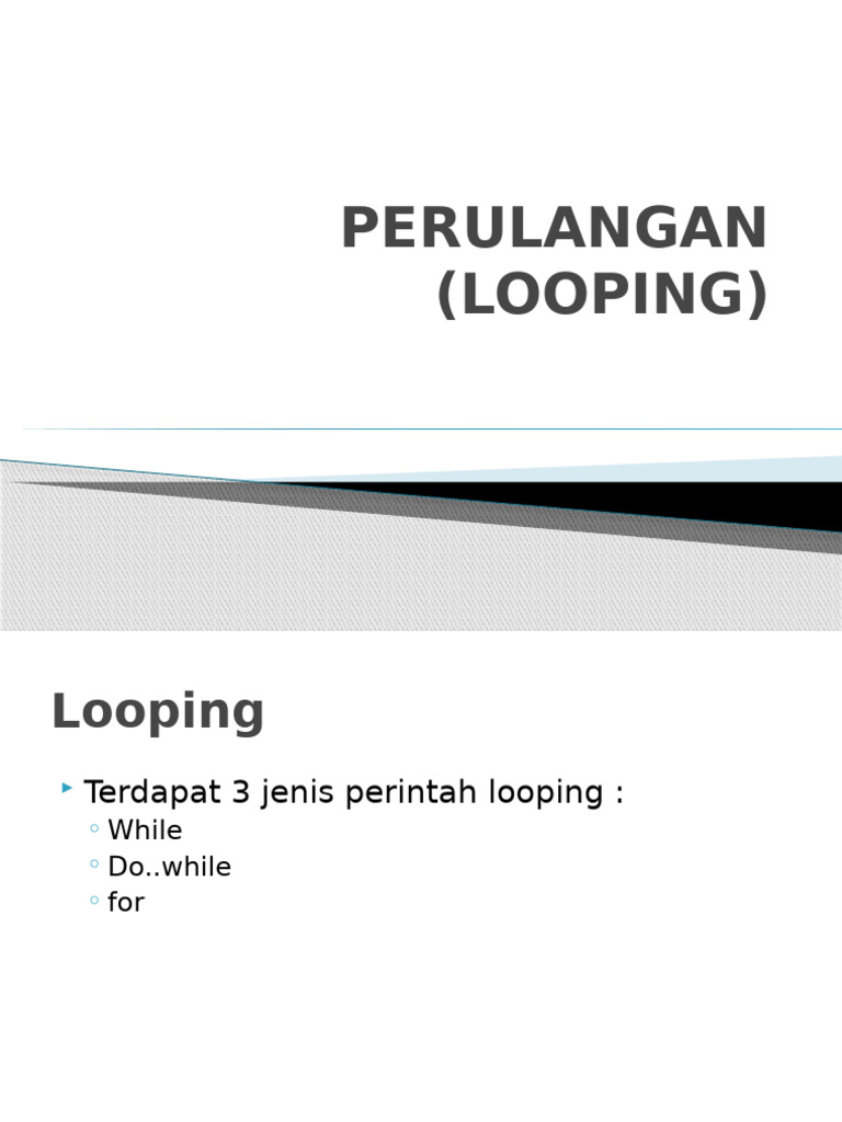 Bab. 4c Switch Dan Perulangan (Looping) | PDF
