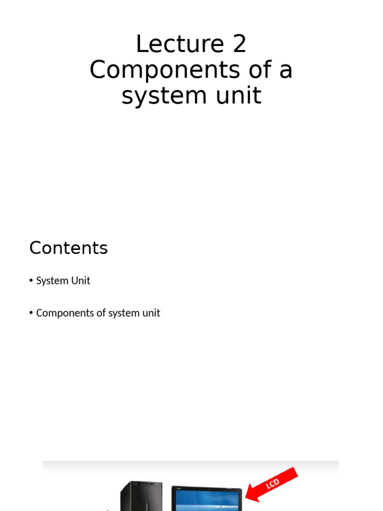 Lecture 2 - Components of A System Unit-Students | PDF