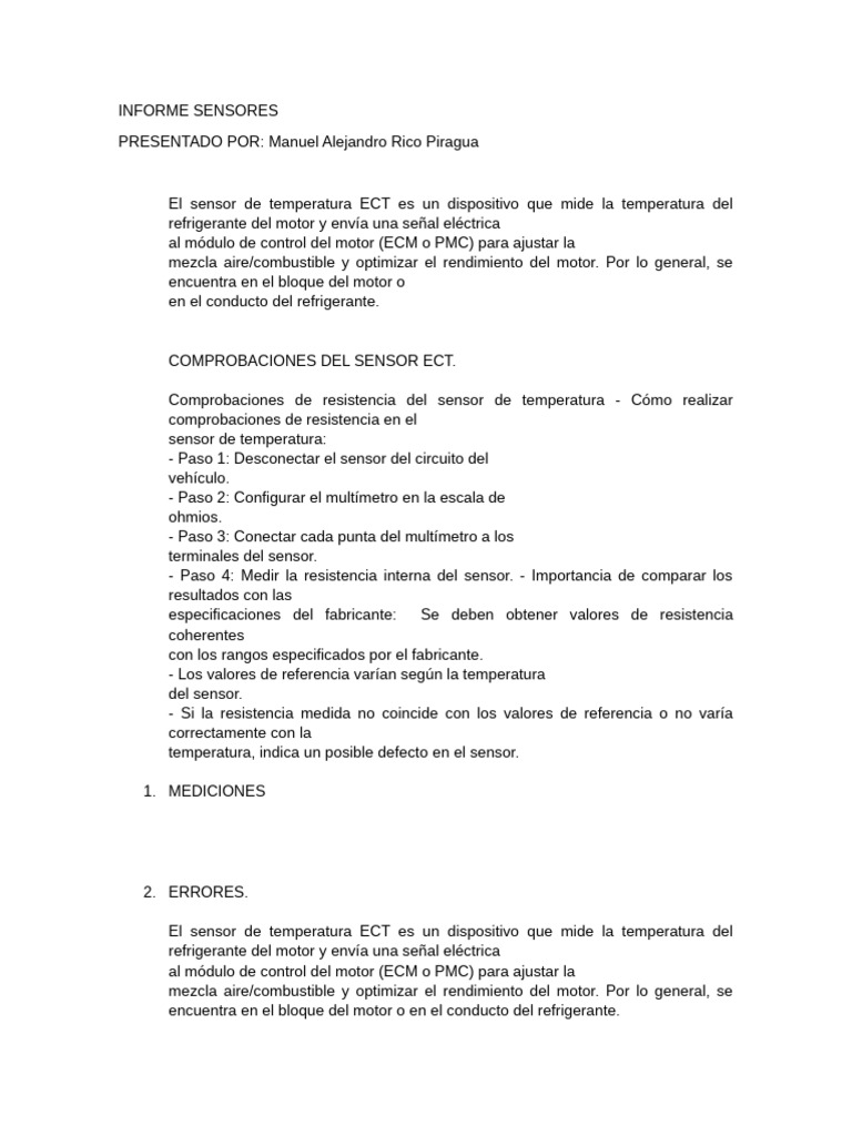 Informe Sensores | PDF