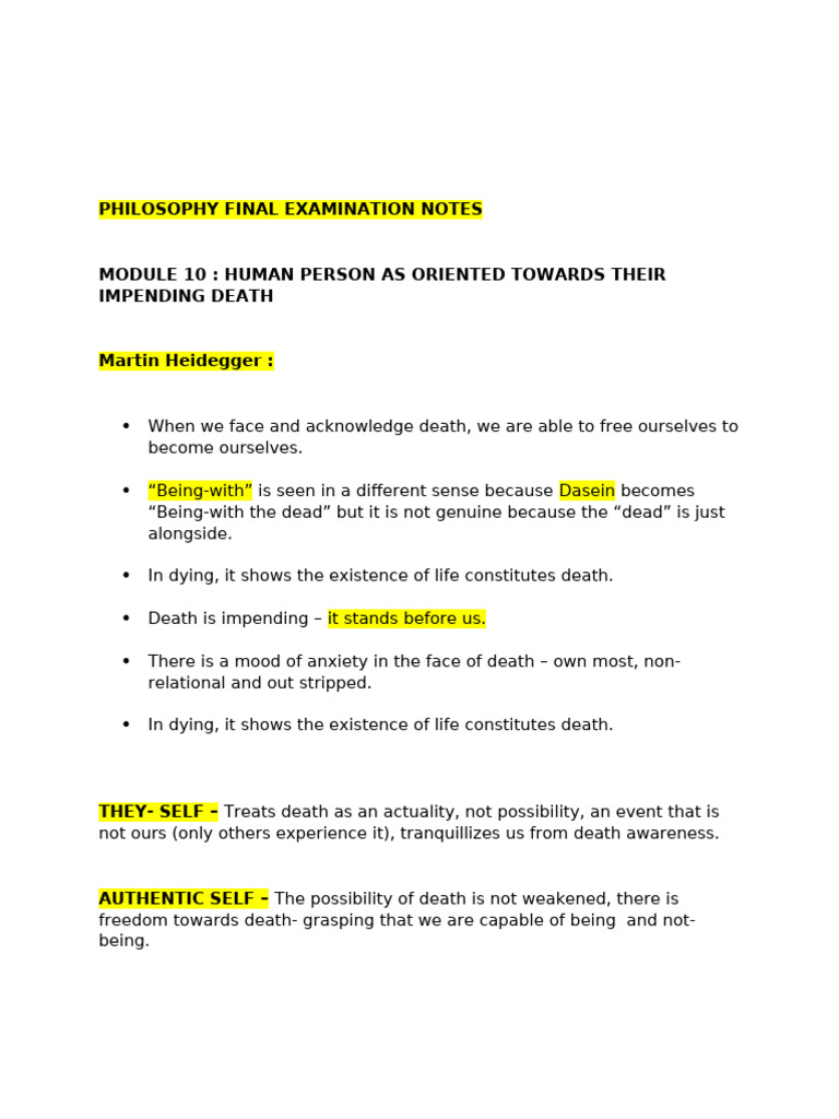 Philosophy Final Examination Notes | PDF