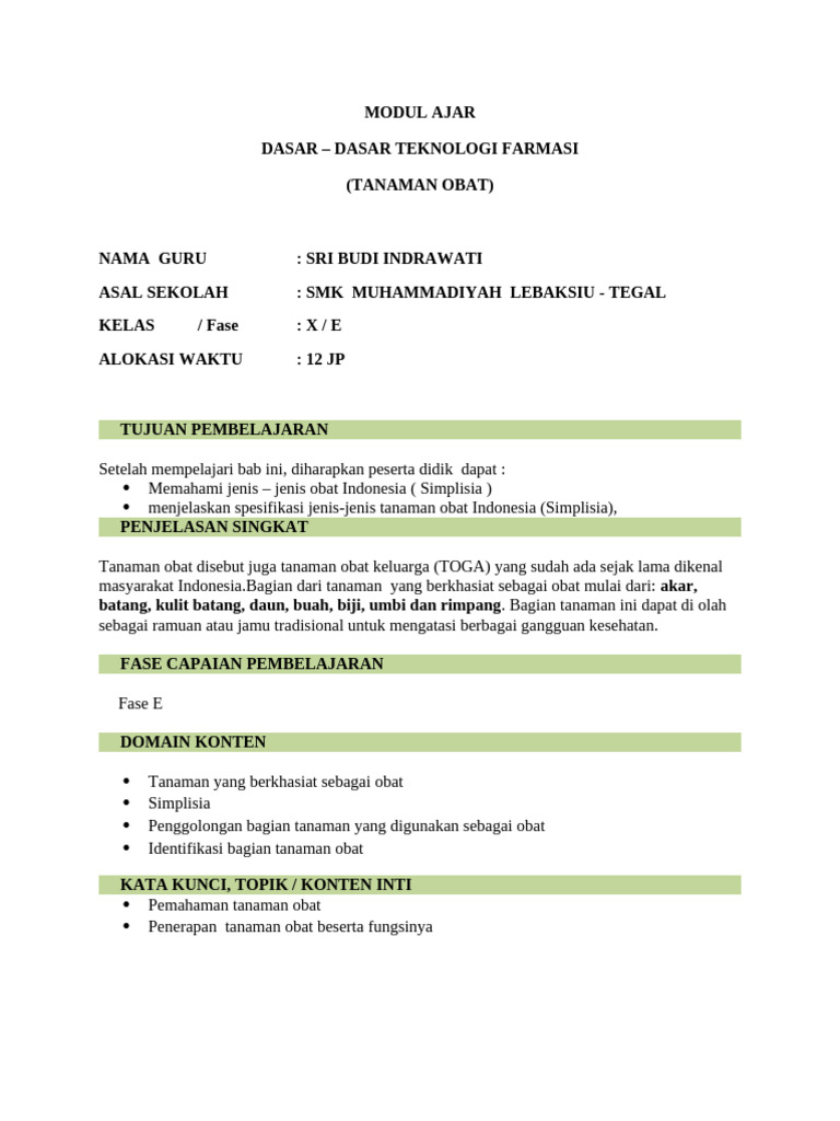 MA - Fase E - TP 17 - Sri Budi Indrawati | PDF