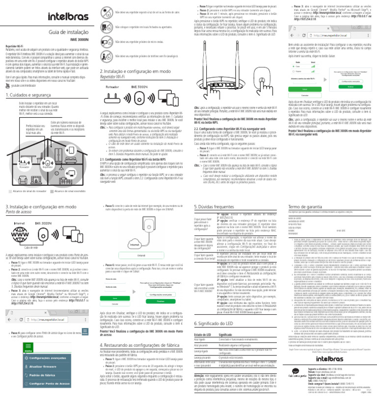 Configuração do Repetidor IWE 3000N | PDF | Rede de computadores | Wi-Fi