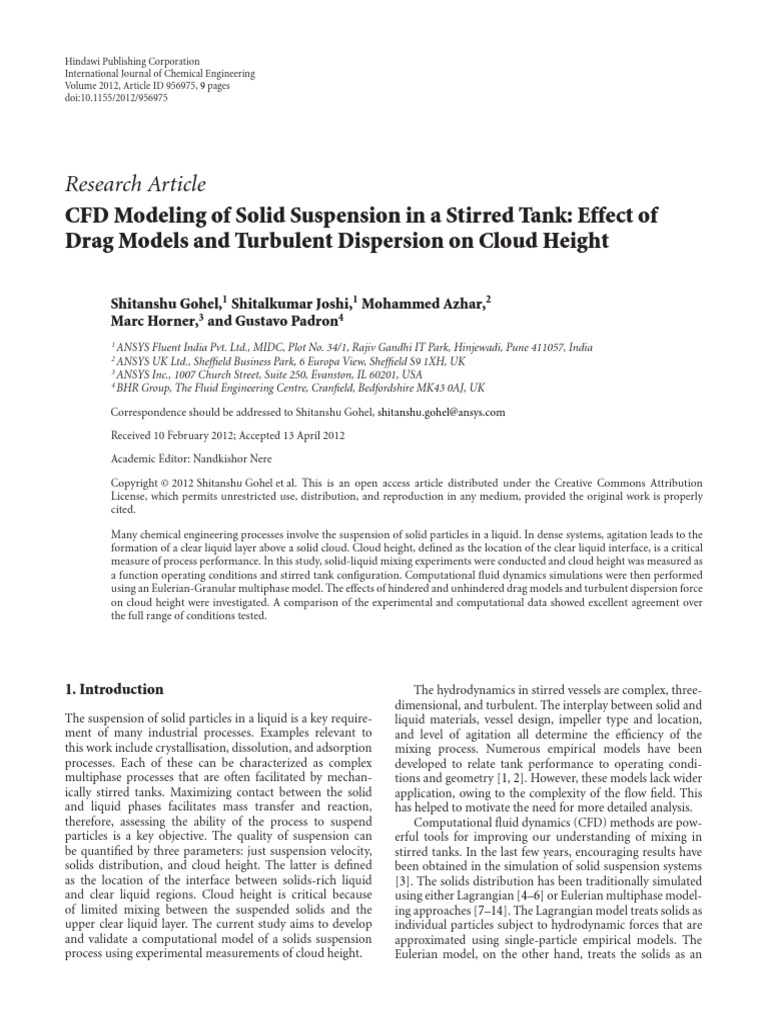 CFD Model in Stirred Tank | PDF