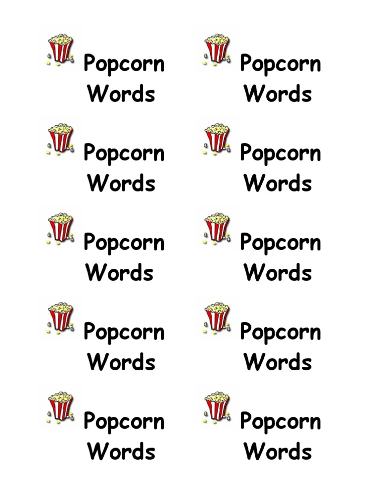 Understanding Popcorn Words | PDF | Language Arts & Discipline