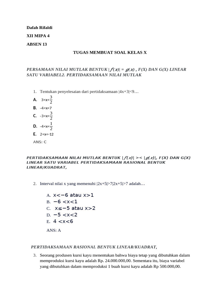 MTK W X Dafah Rifaldi | PDF