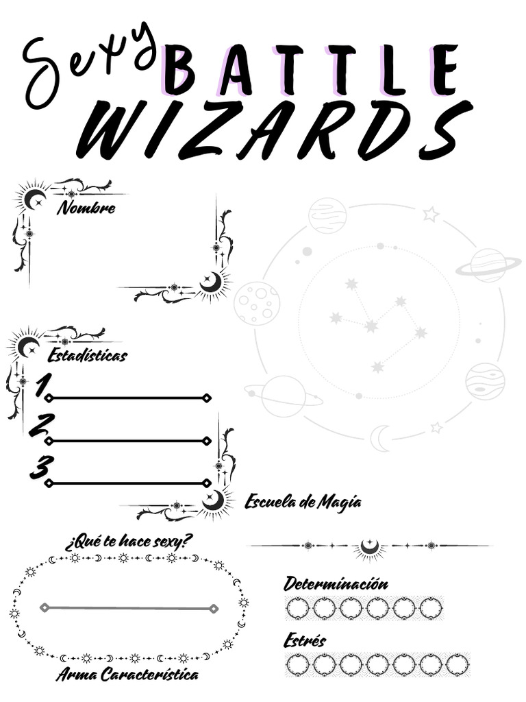 Sexy Battle Wizard- Hoja de Personaje | PDF