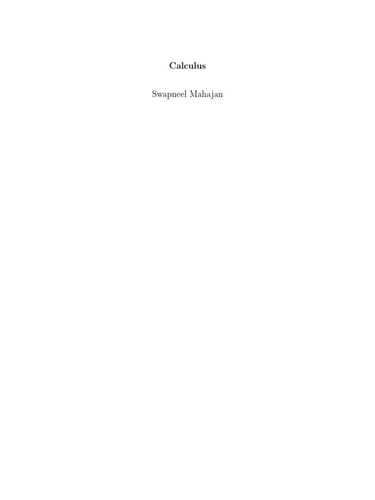 Calculus Lecnotes | PDF