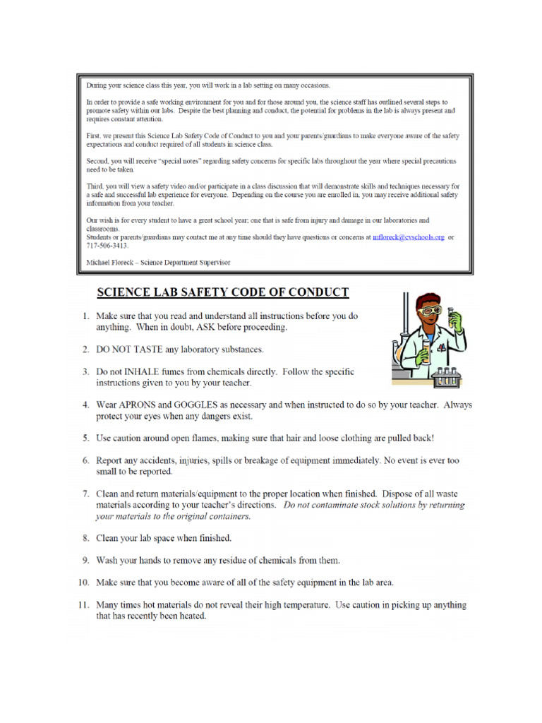 Lab Safety Contract | PDF