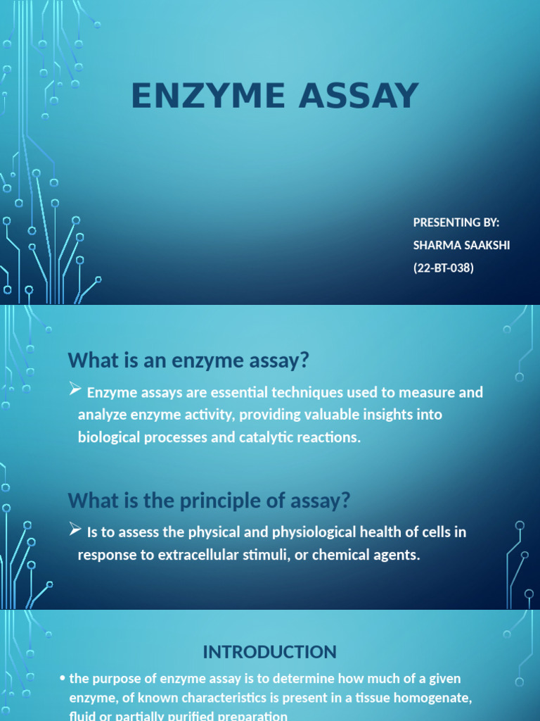 Enzyme Assays | PDF