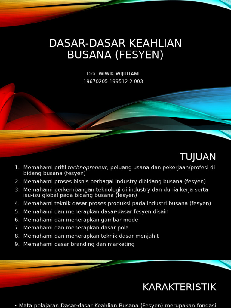 Dasar-Dasar Keahlian Busana (Fesyen) | PDF
