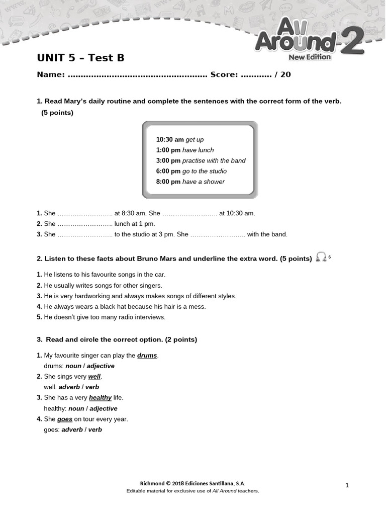 Aa Ne2 TRM Tests U5b | PDF