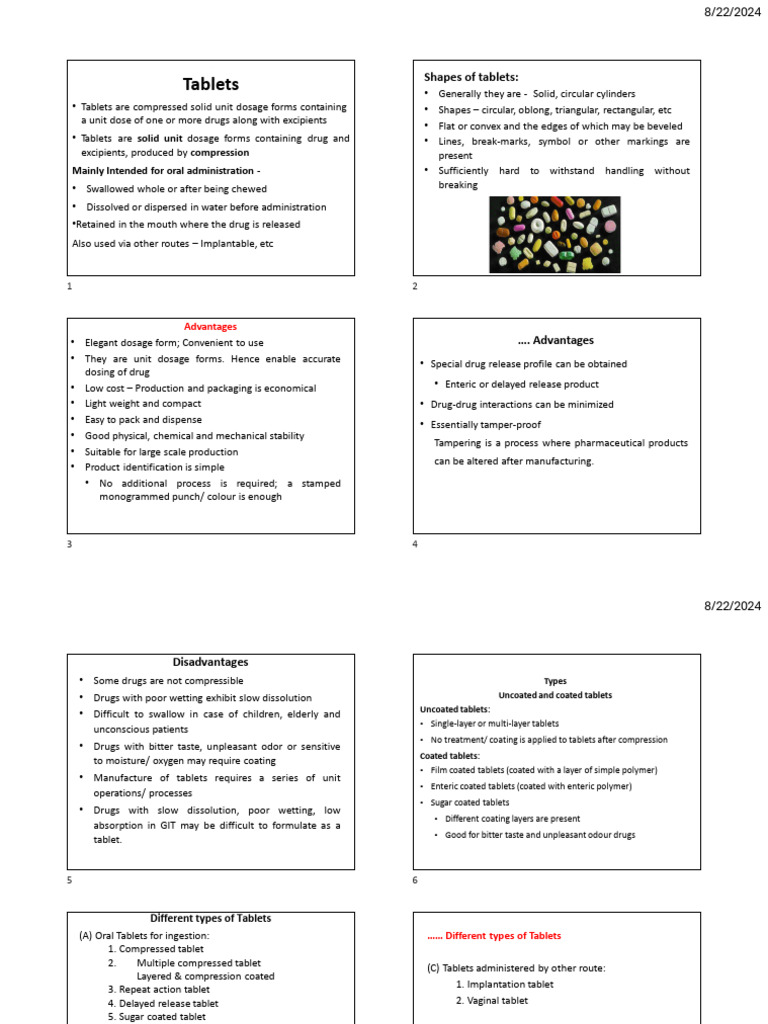 Tablets 5th Sem | PDF