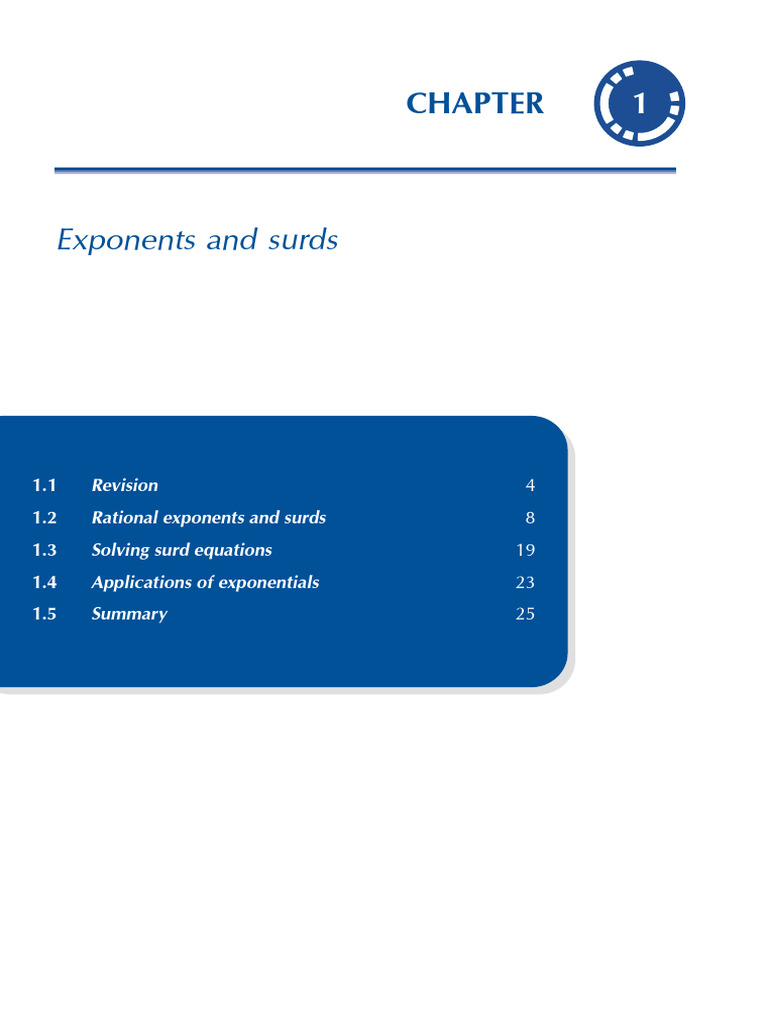 Exponents and Surds: Concepts & Exercises | PDF | Numbers | Science ...