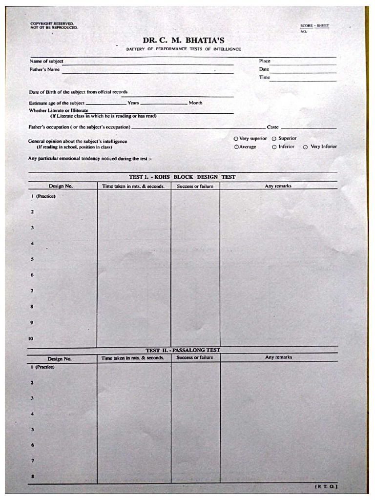 IQ Reading Page | PDF