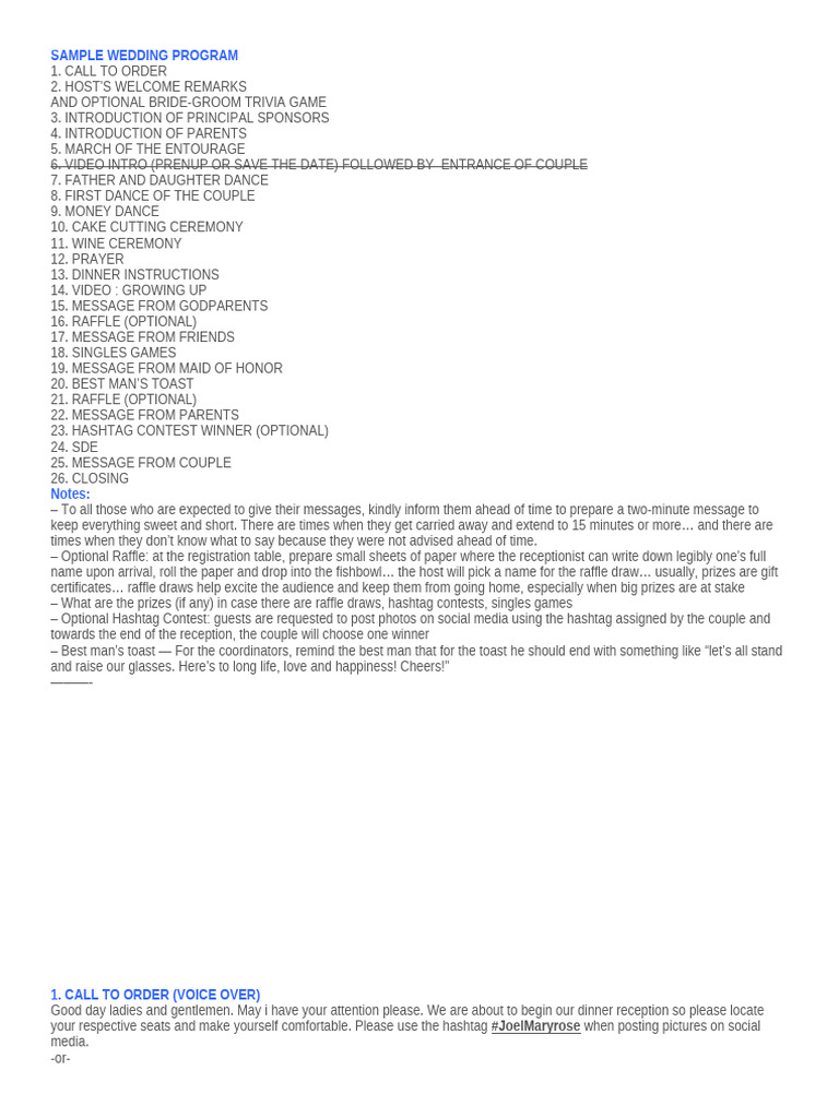 Kasal Script Guinarona | PDF