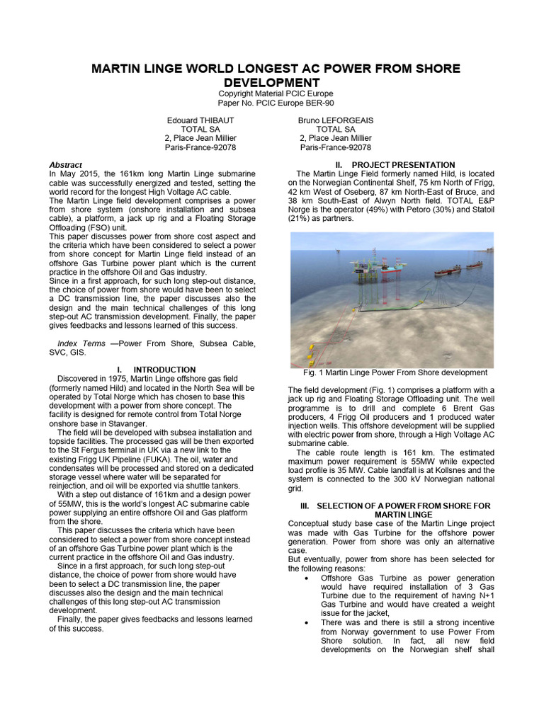 BER-90 Martin Linge World Longest Power From Shore Oil Gas Development ...