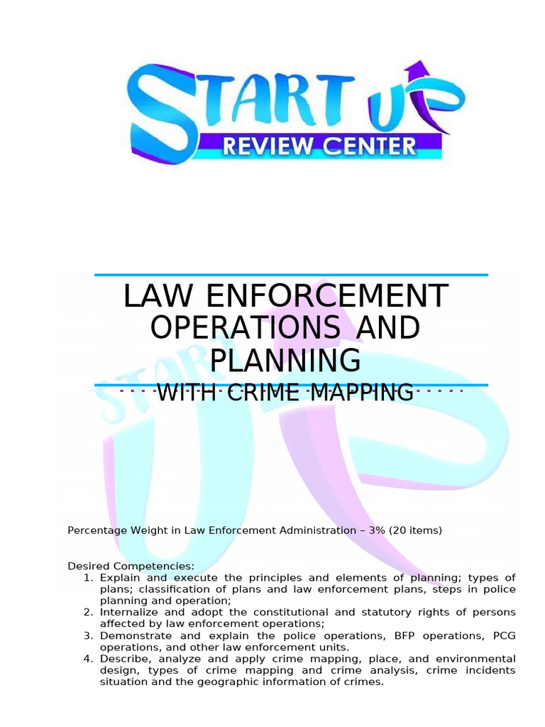 LEA Law Enforcement Operations and Planning With Crime Mapping | PDF