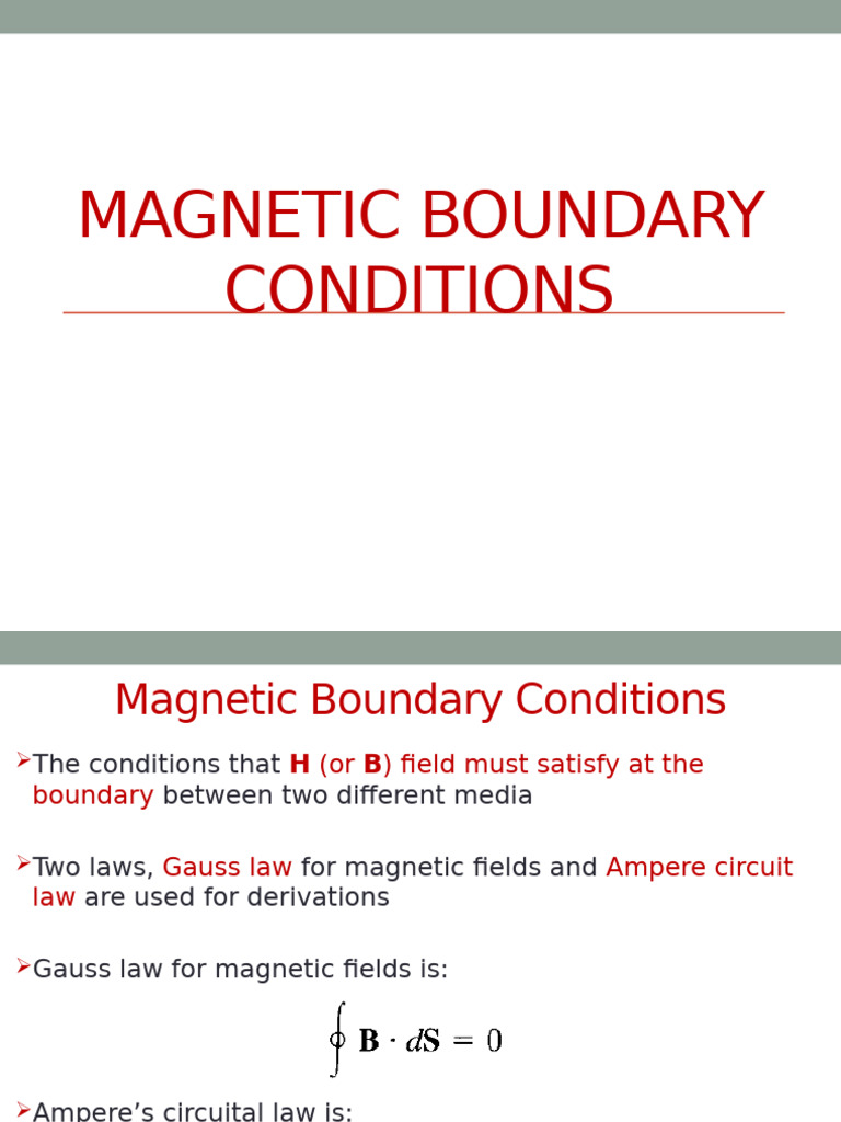 Lecture-29 Magnetic Boundary Conditions | PDF | Magnetic Field | Flux