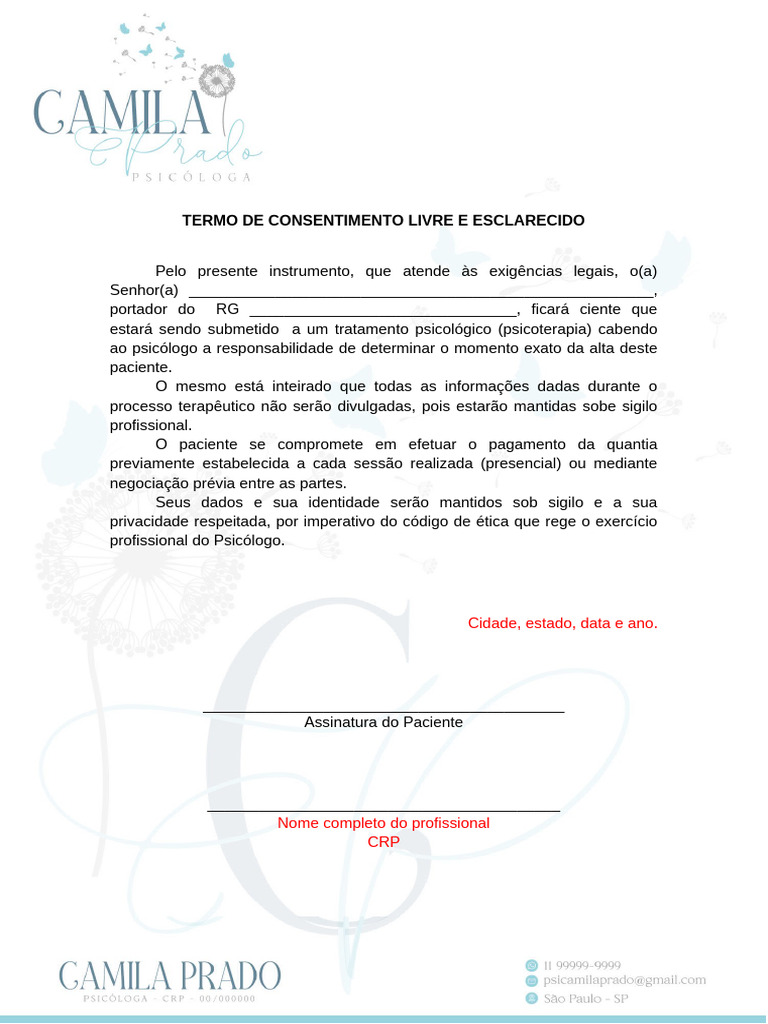 Termo de Consentimento Livre e Esclarecido | PDF