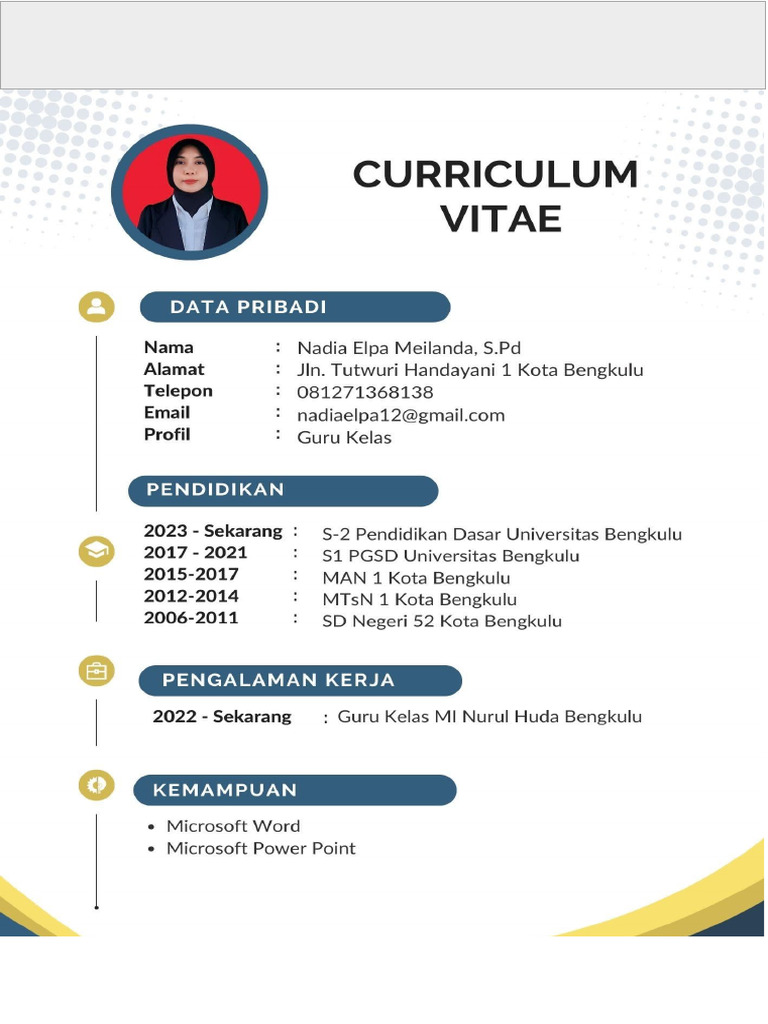CV Nadia Elpa Meilanda | PDF
