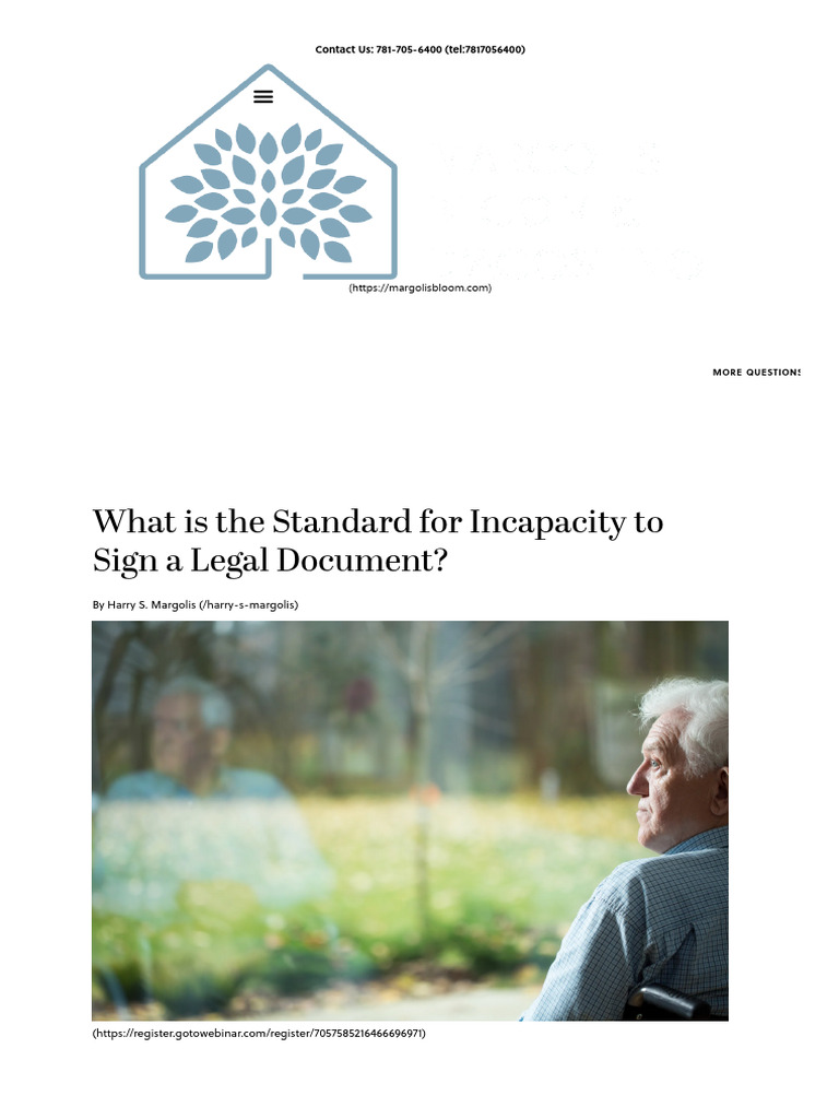 What Is The Standard For Incapacity To Sign A Legal Document - Margolis ...