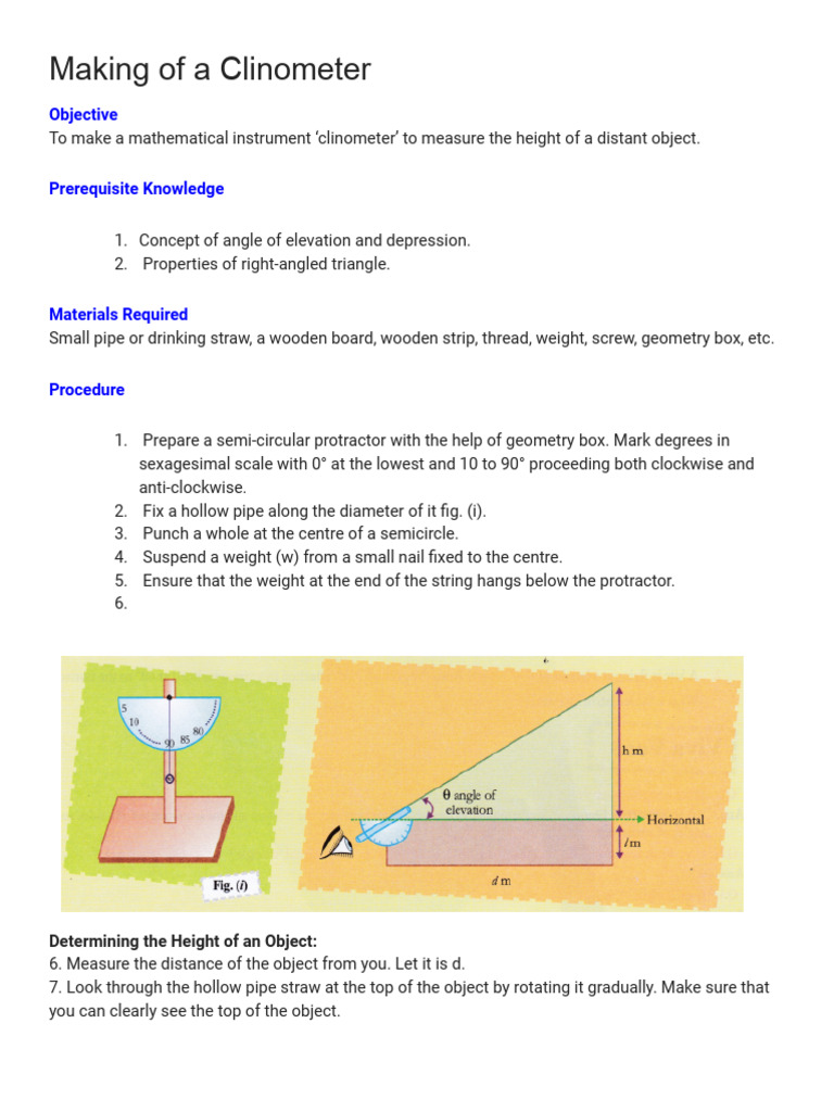 Clinometer | PDF