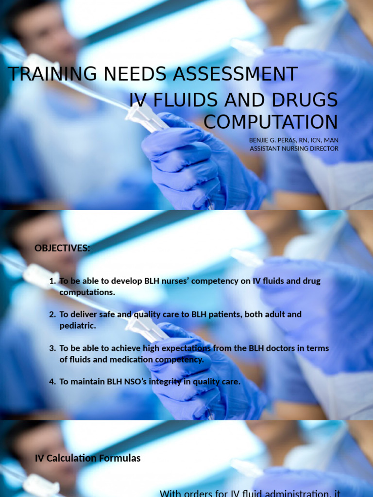 IV Fluids and Drugs Computation | PDF