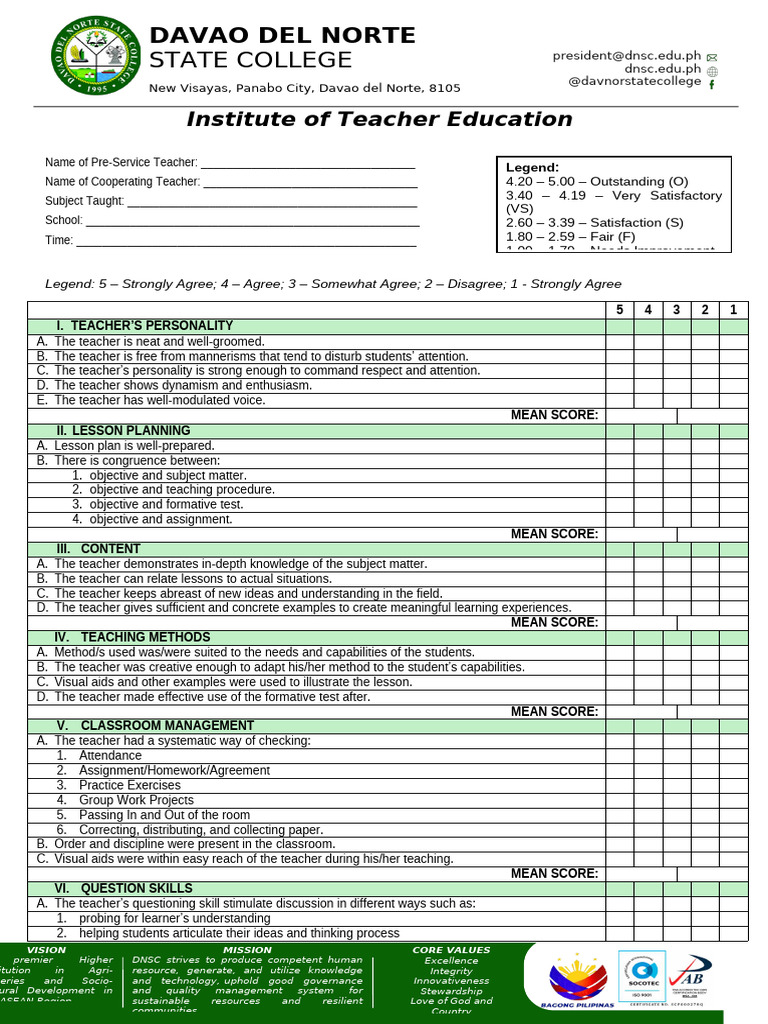 Teaching Rubric | PDF Teaching Rubric | PDF