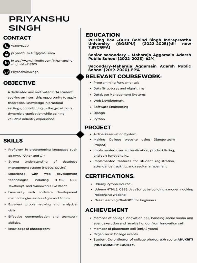 Priyanshu Singh Resume - 20240501 - 193949 - 0000 | PDF