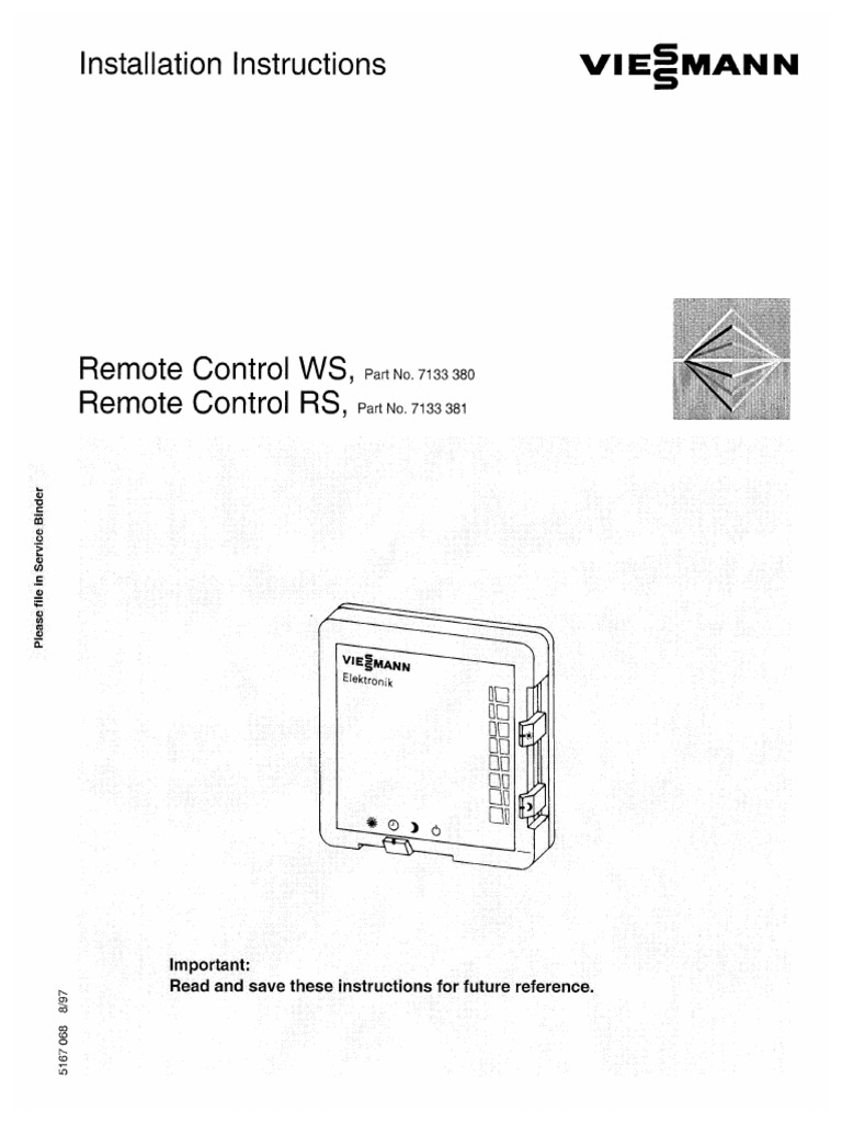 Remote Control Ws Rs II | PDF