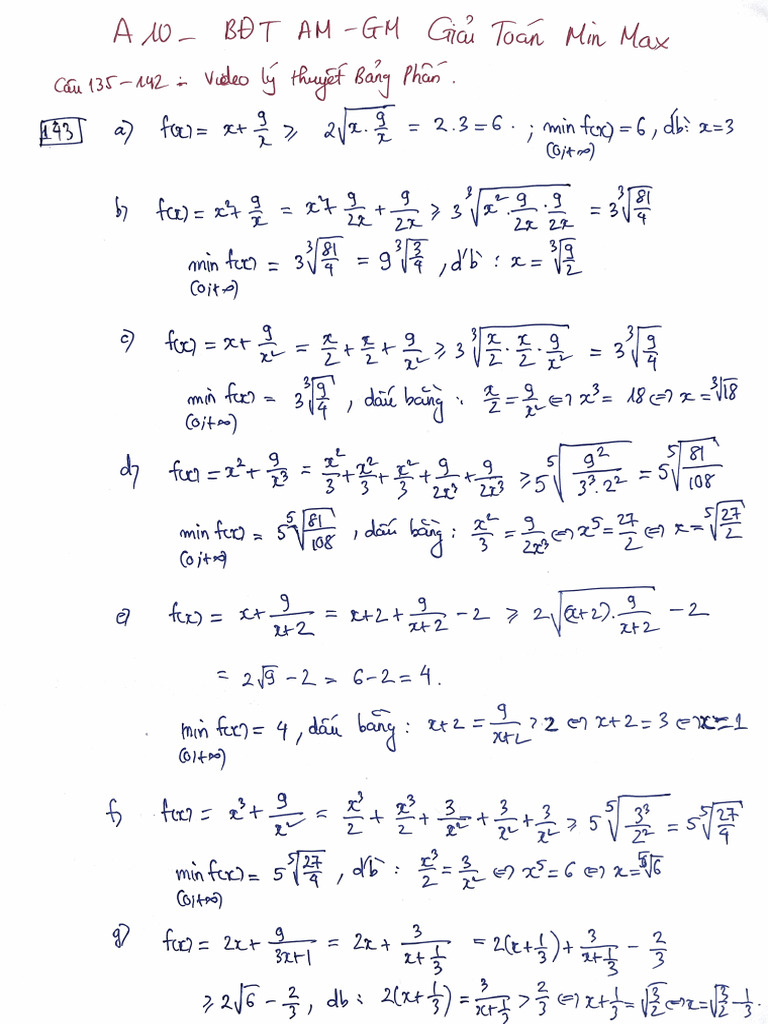 A10 - Bản viết tay - Chọn điểm rơi trong BĐT AM-GM | PDF