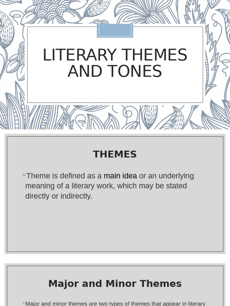 Literary Criticism Prelims - Literary Themes, Tones and Approaches | PDF