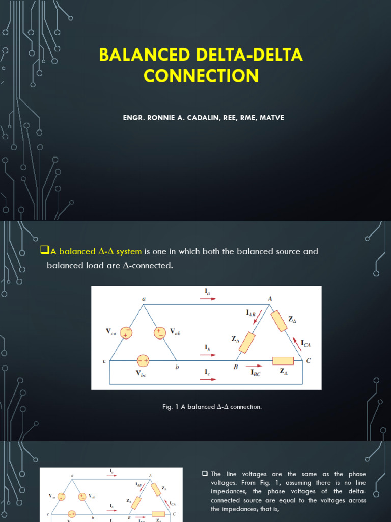 Lesson 3 Balanced Delta Delta Connection | PDF