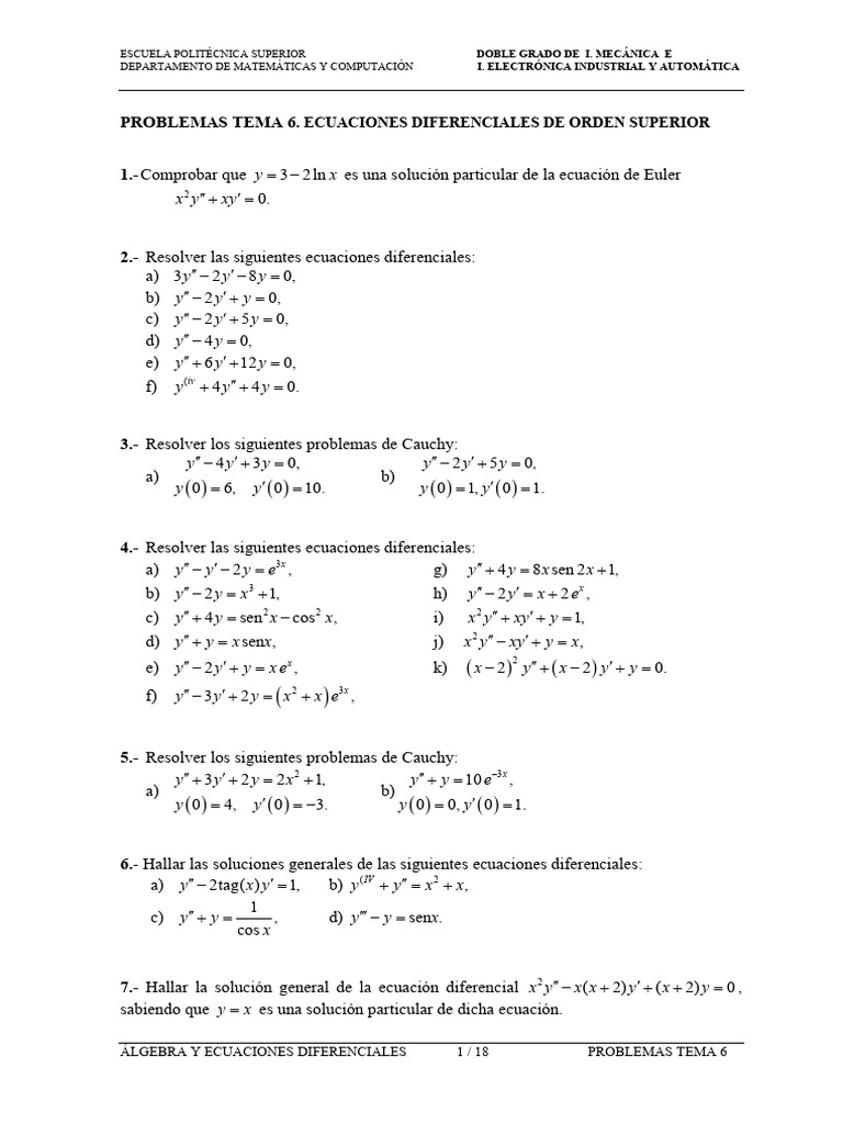 Prob Tema6 Álgebra | PDF