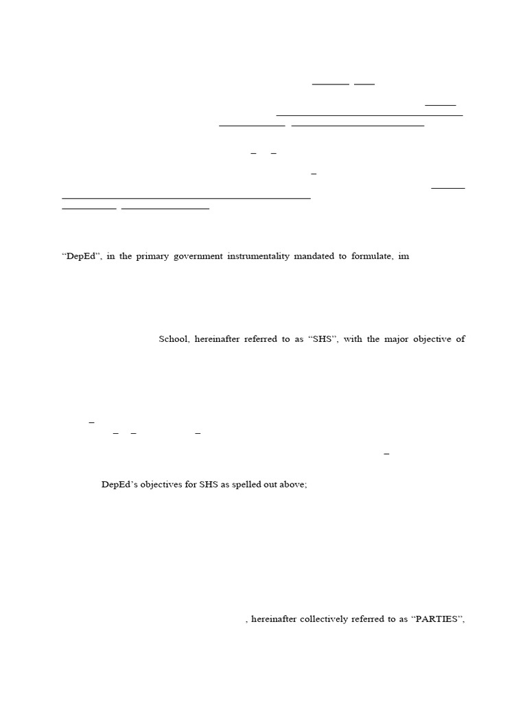 Memorandum of Agreement - ABM DBP | PDF