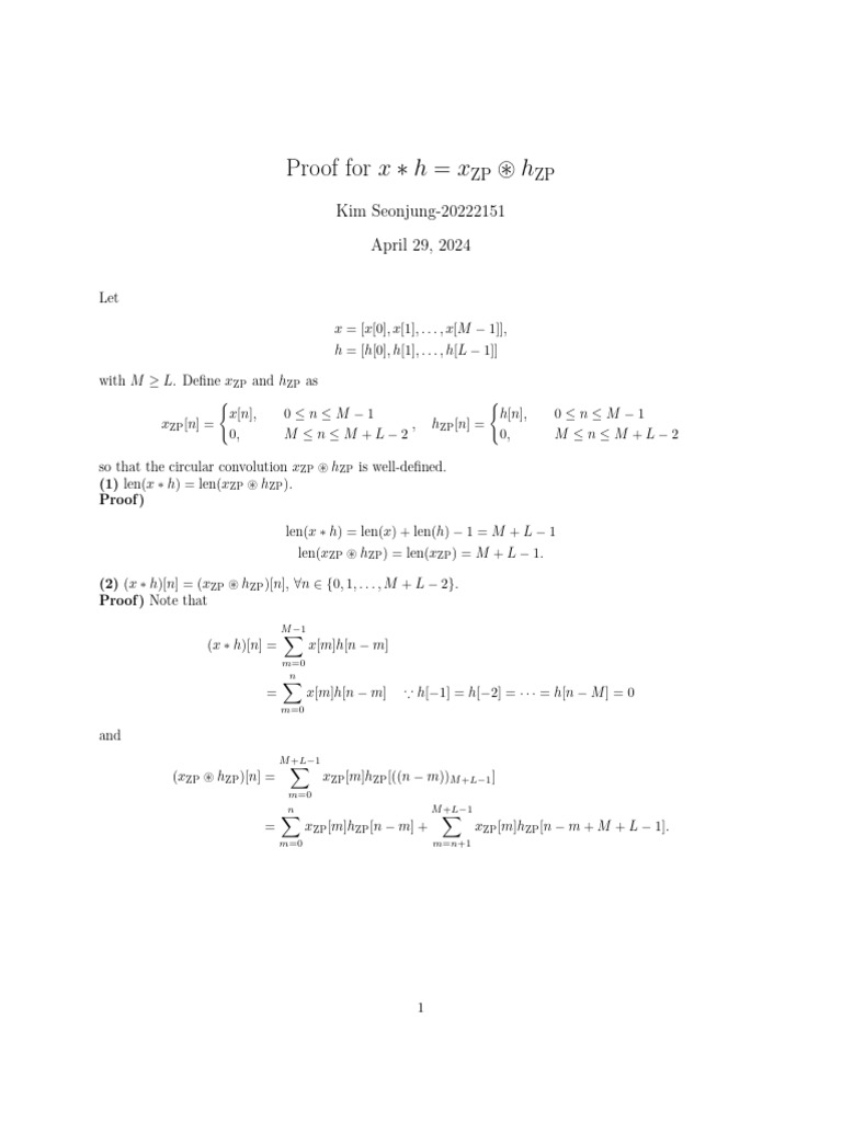 Proof For Zero Padding | PDF