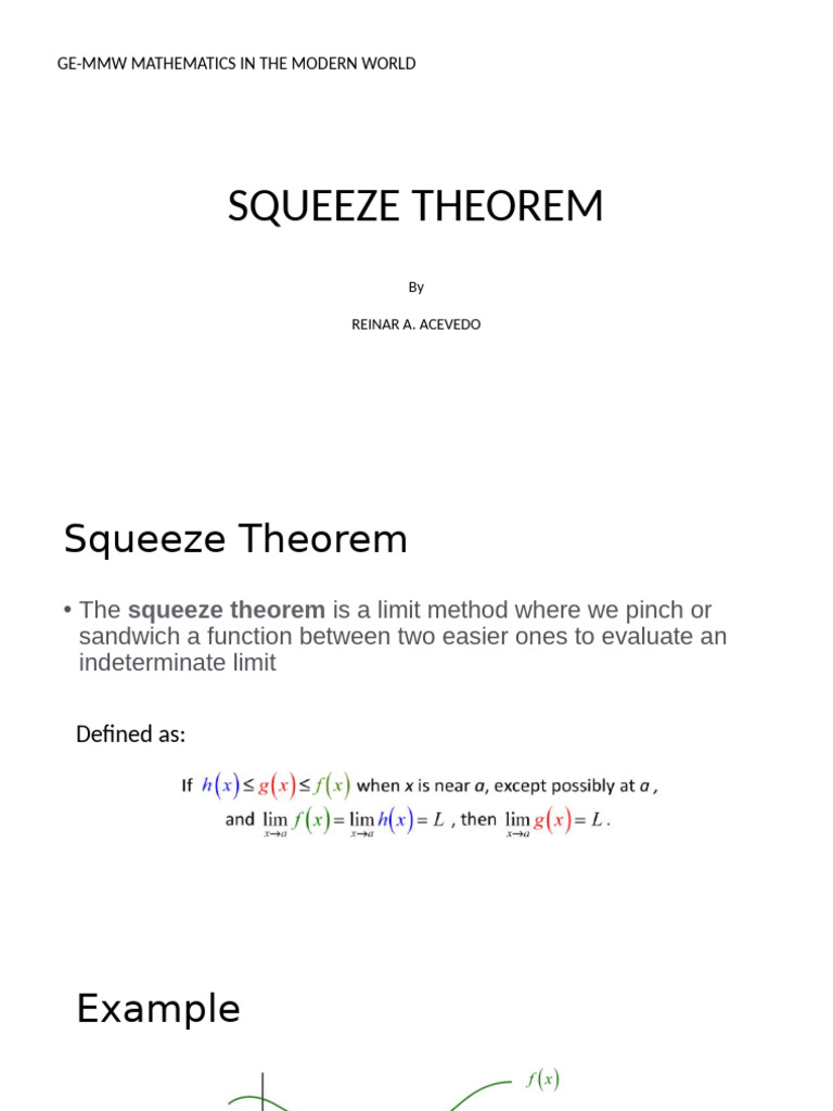 Squeeze Theorem | PDF