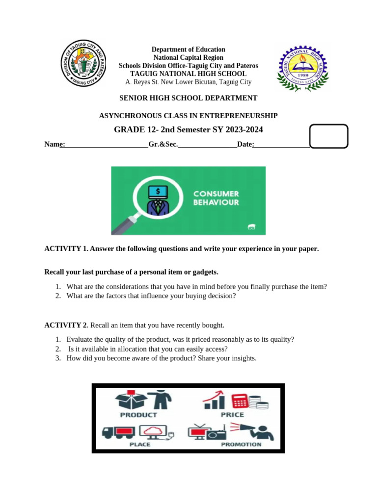 ENTREP 12 Asynchronous Class 2 | PDF